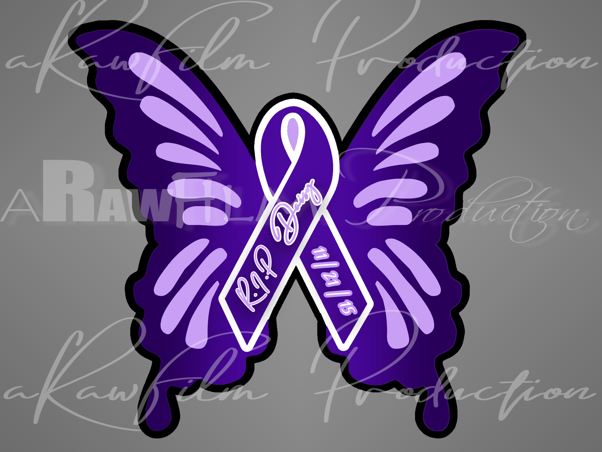 Purple Butterfly Lupus Ribbon